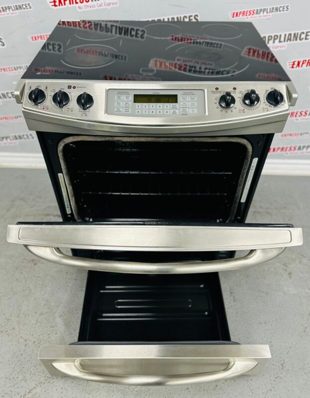 Used GE Slide-In 30” Glass Top Convection Stove PCS968SR1SS For Sale ...