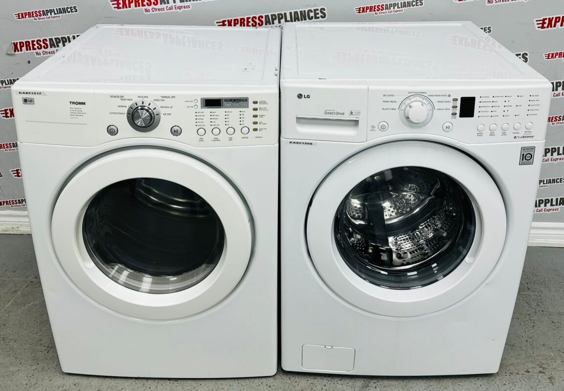Used LG 27”Front Load Washer and Dryer Set WM2140CW, DLE3777W For Sale ...