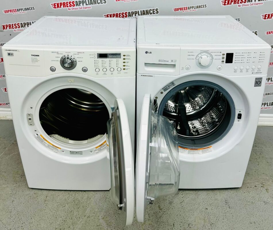 Used LG 27”Front Load Washer and Dryer Set WM2140CW, DLE3777W For Sale ...