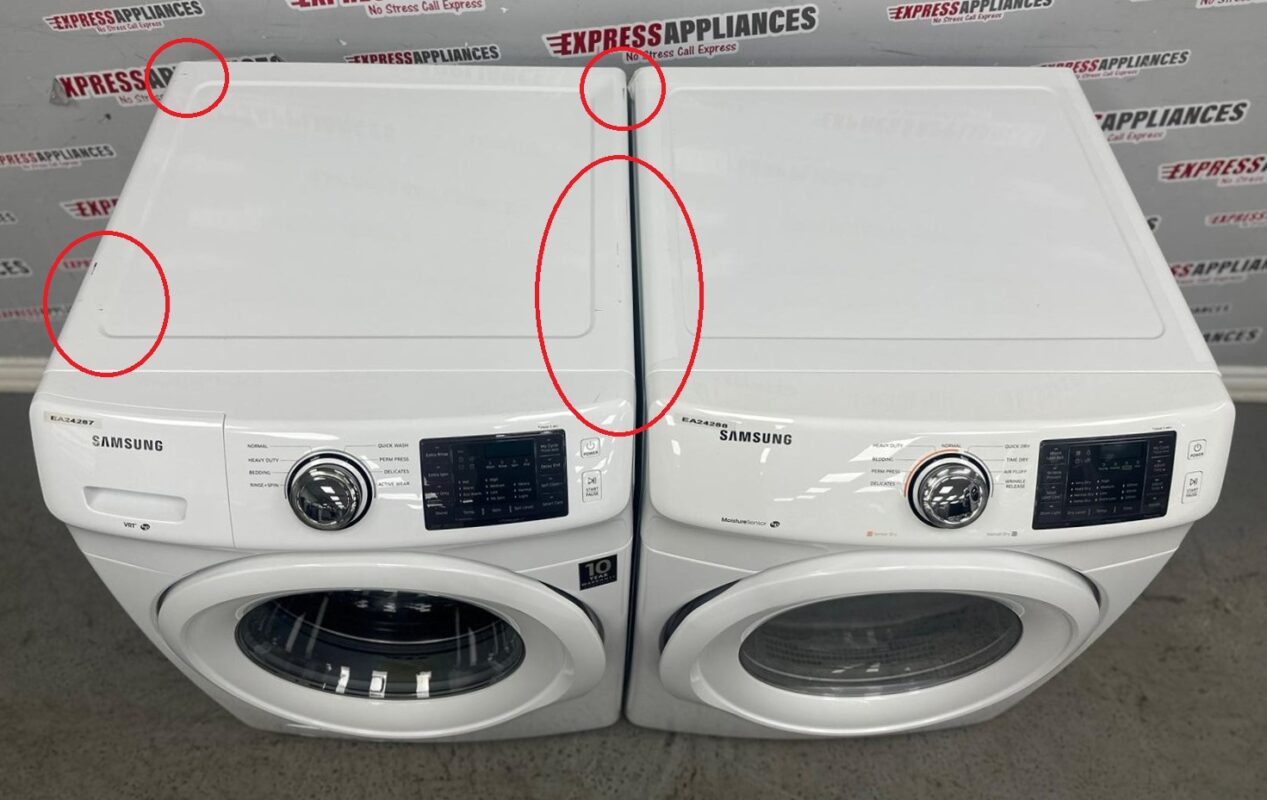 Used Samsung Washer And Dryer Stackable Set WF42H5000AW/A2 DV42H5000EW ...