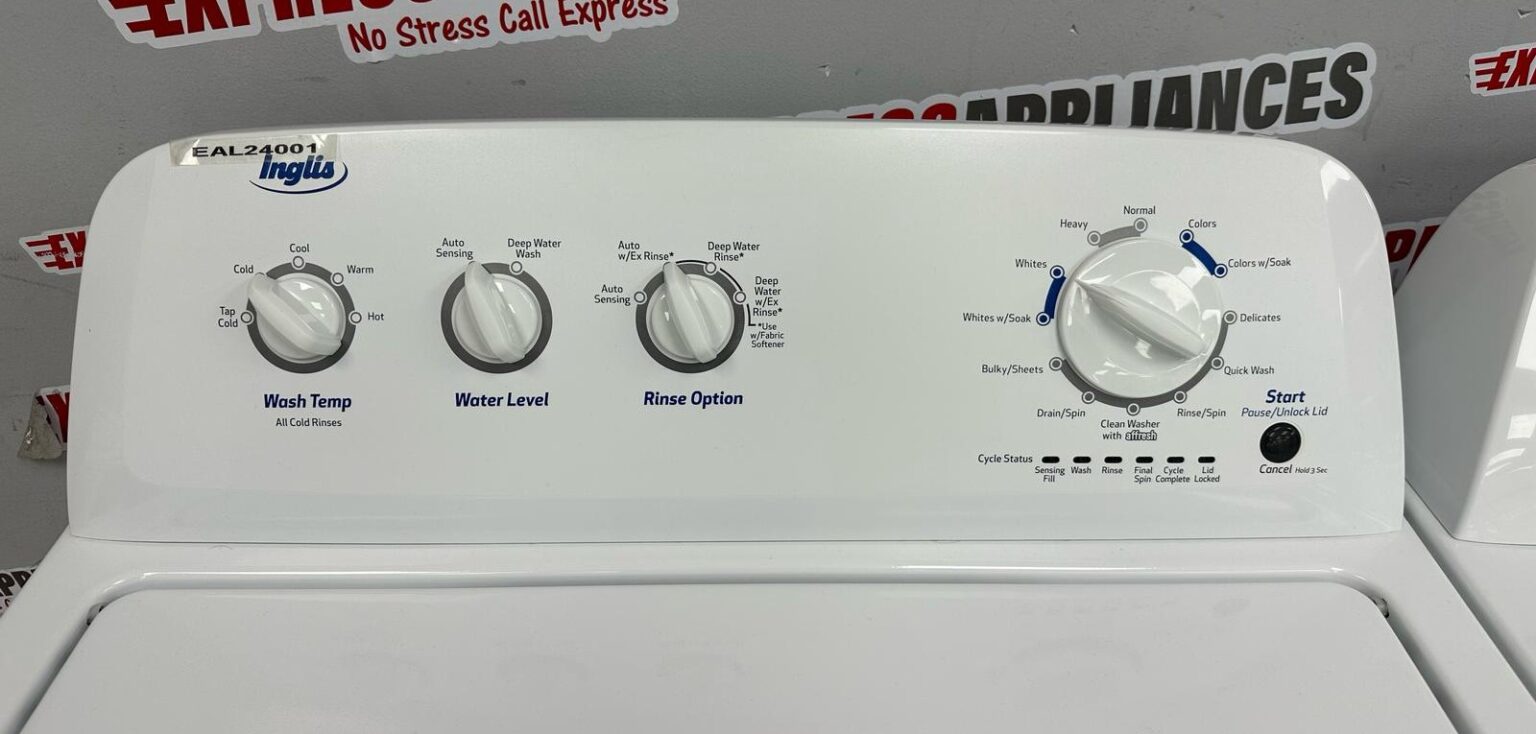 Used Inglis Top Load 27” Washer and 29” Electric Dryer Side-by-Side Set ...