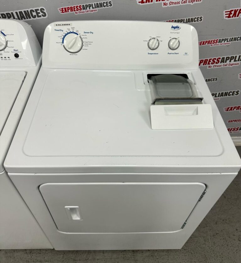 Used Inglis Top Load 27” Washer and 29” Electric Dryer Side-by-Side Set ...