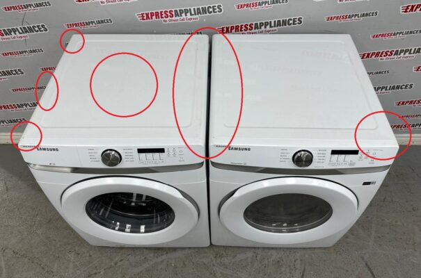 Used Samsung 27" Washer and Dryer Stackable Set WF45T6000AW/A5 ...