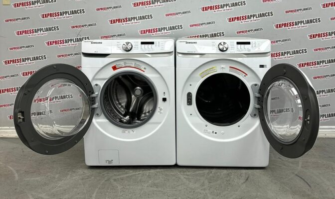 Used Samsung 27" Washer and Dryer Stackable Set WF45T6000AW/A5 ...