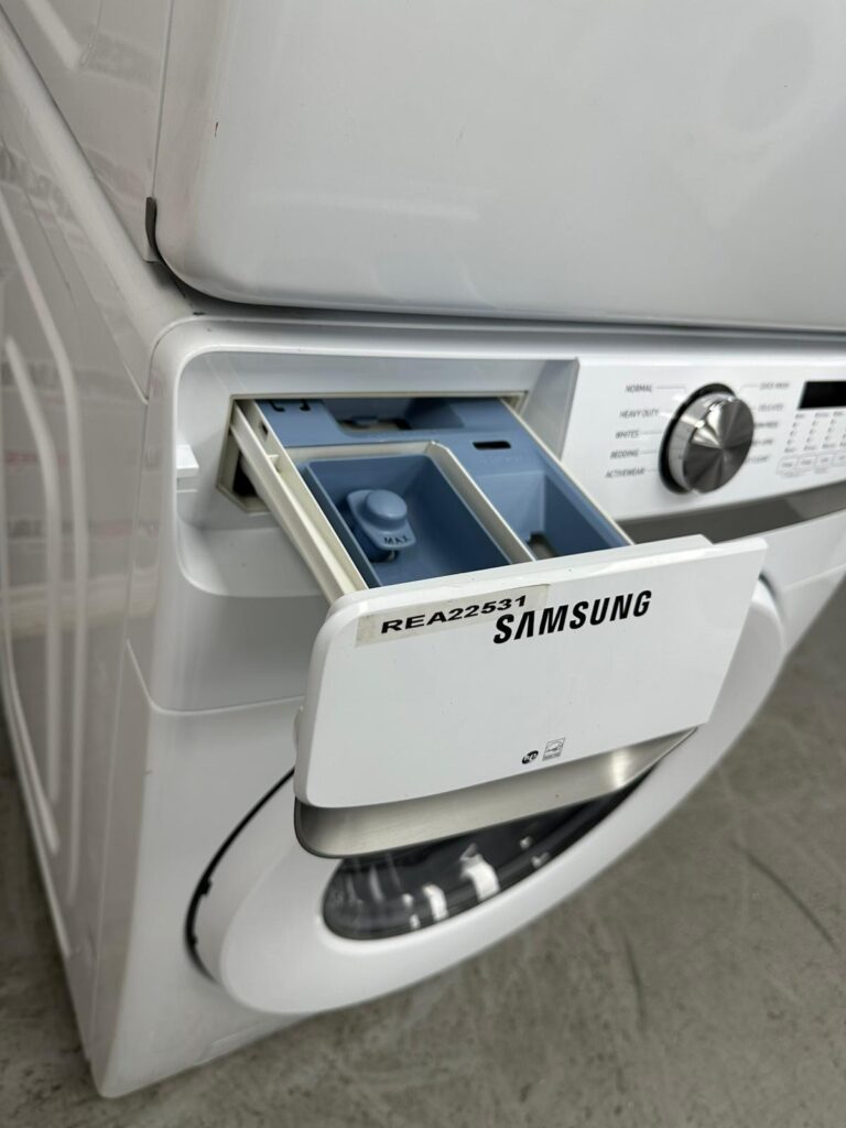Used Samsung 27" Washer and Dryer Stackable Set WF45T6000AW/A5 ...