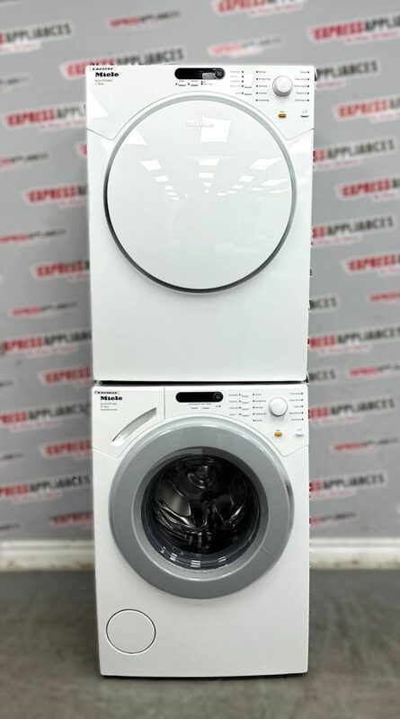Used Miele 24” Front Load Washer and Electric Dryer Stackable Set W1623 ...