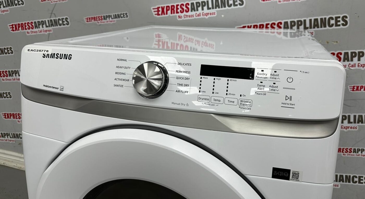 Open Box Samsung 27" Electric Stackable Dryer DVE45T6005W/AC For Sale ...