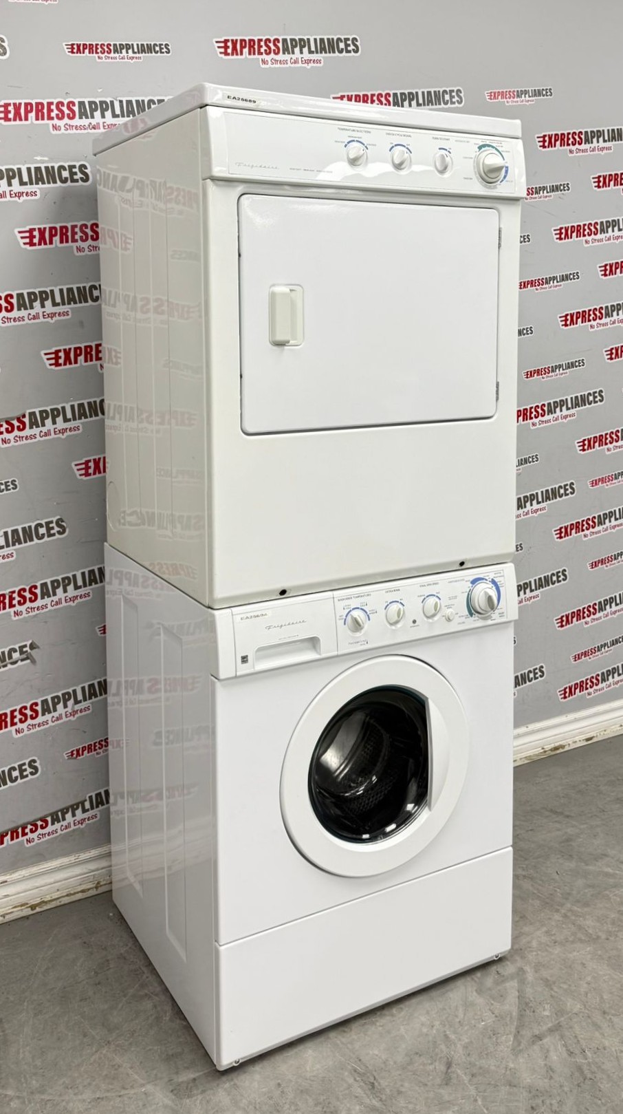 Used Frigidaire 27” Front Load Washer and Electric Dryer Stackable Set ...